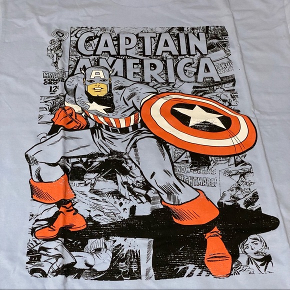Marvel | Shirts | New Marvel Captain America Comic Mens Large Light ...